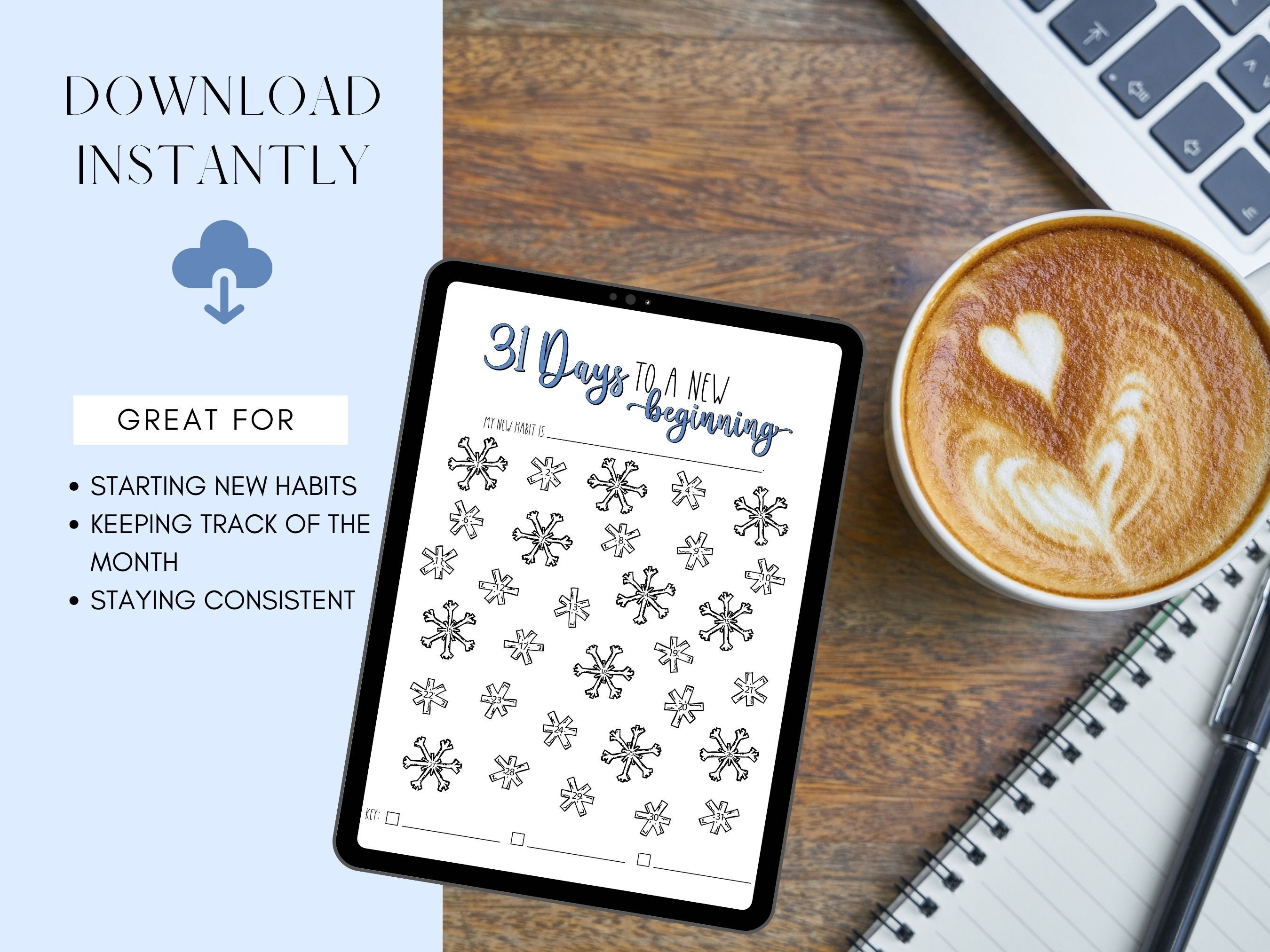 Cute Habit Tracker, Printable Monthly Habit Tracker, New Habit Tracker ...