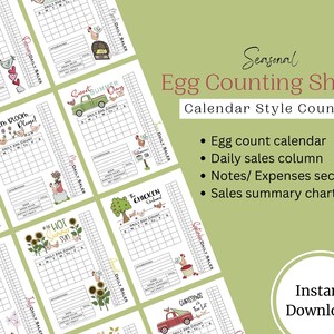 Monthly Chicken Egg Count Sheets | Homestead Records (digital Download ...