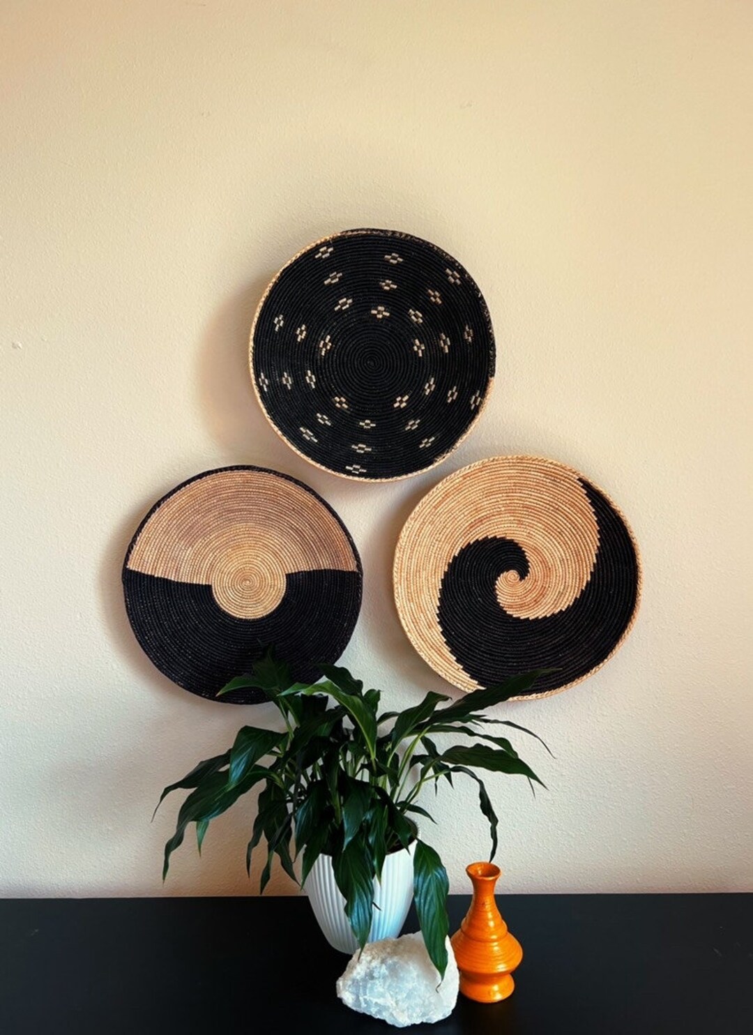 Woven Zen Wall Baskets Wall Hanging Decor Wicker Wall - Etsy