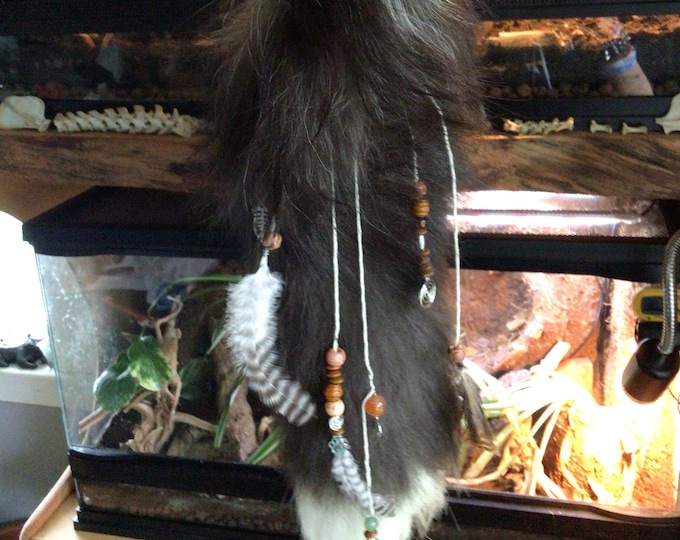 Decorated Fluffy Silver Fox Tail - Etsy