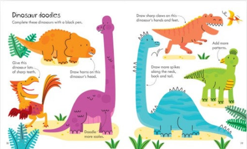 Little Children's Activity Book Dinosaur - Etsy