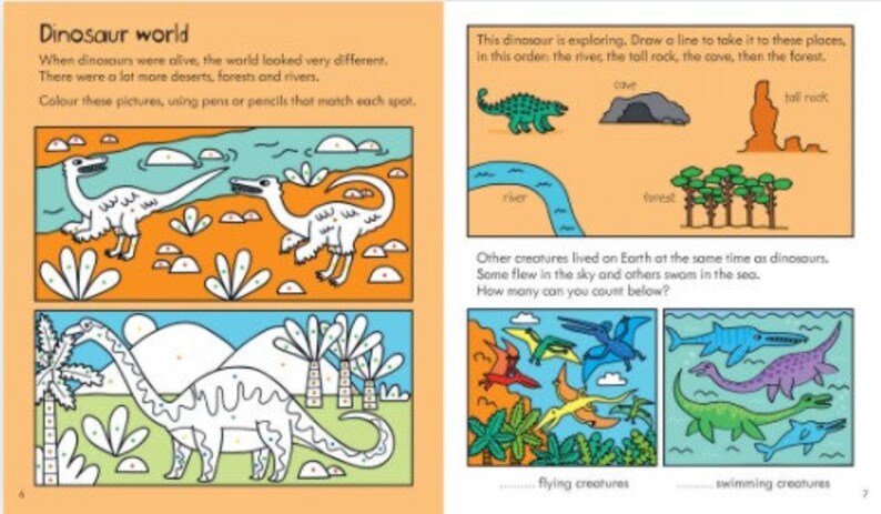 Little Children's Activity Book Dinosaur - Etsy
