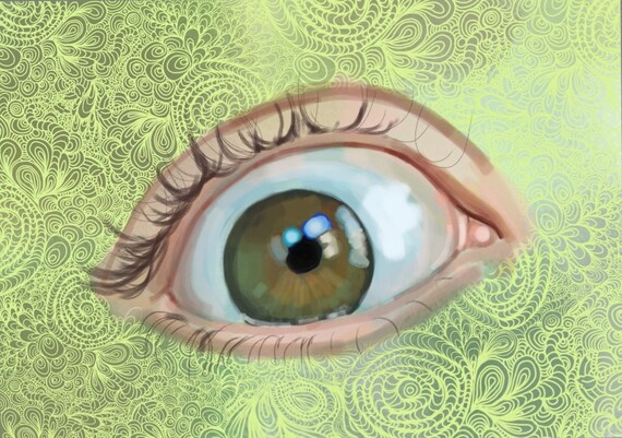 Eye and Geometric Art Print - Etsy