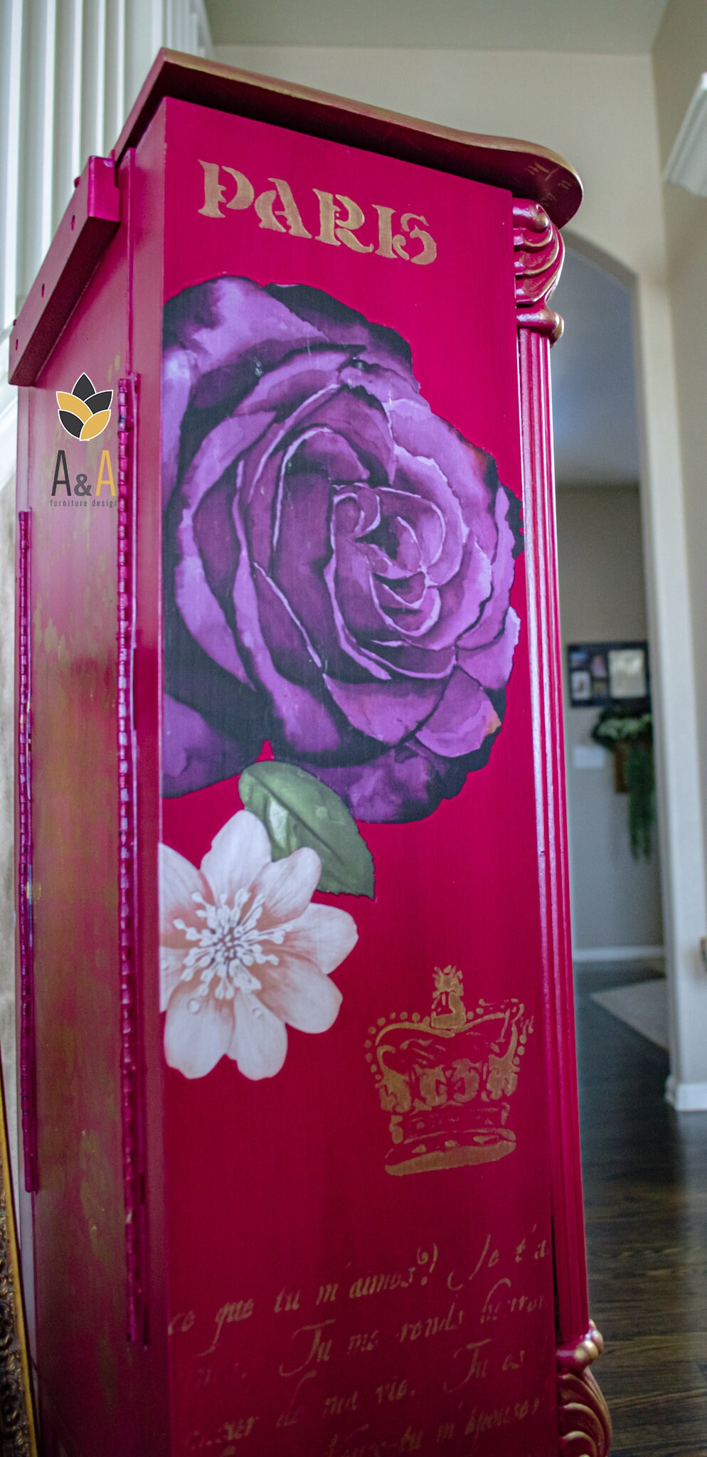 Paris Eiffel Tower Style Jewelry Armoire Floral Jewelry Keepsake ...