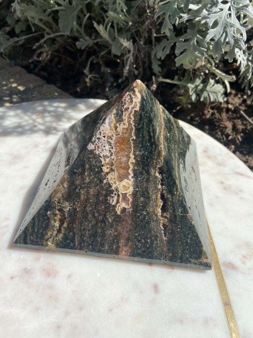 5.7”/4.2lbs, Large Ocean Jasper Pyramid, Orbicular Jasper, Jasper ...