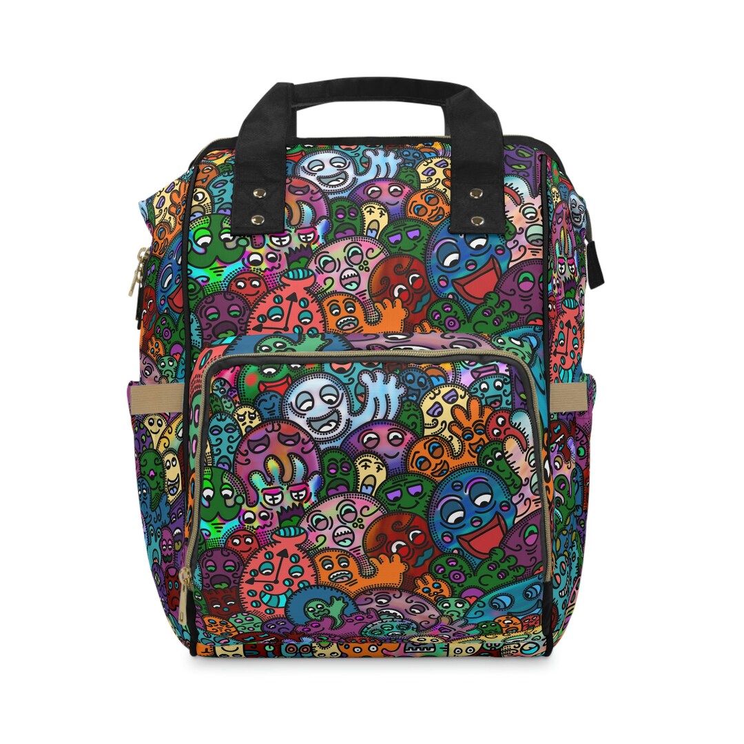Trippy Diaper Bag Backpack Doodle Backpack for Women Gift - Etsy