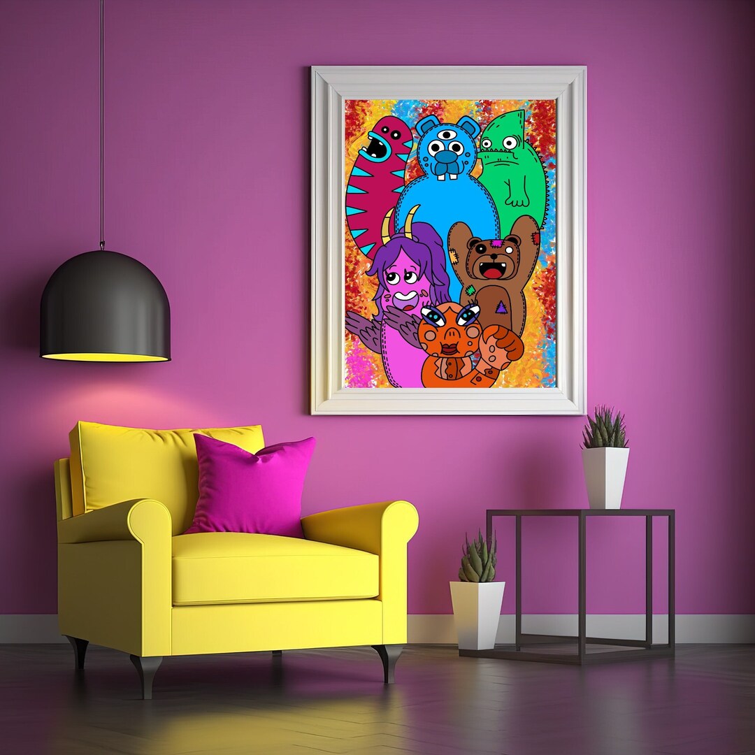 Monster Doodle Art Print Pop Art Print Modern Art Print - Etsy