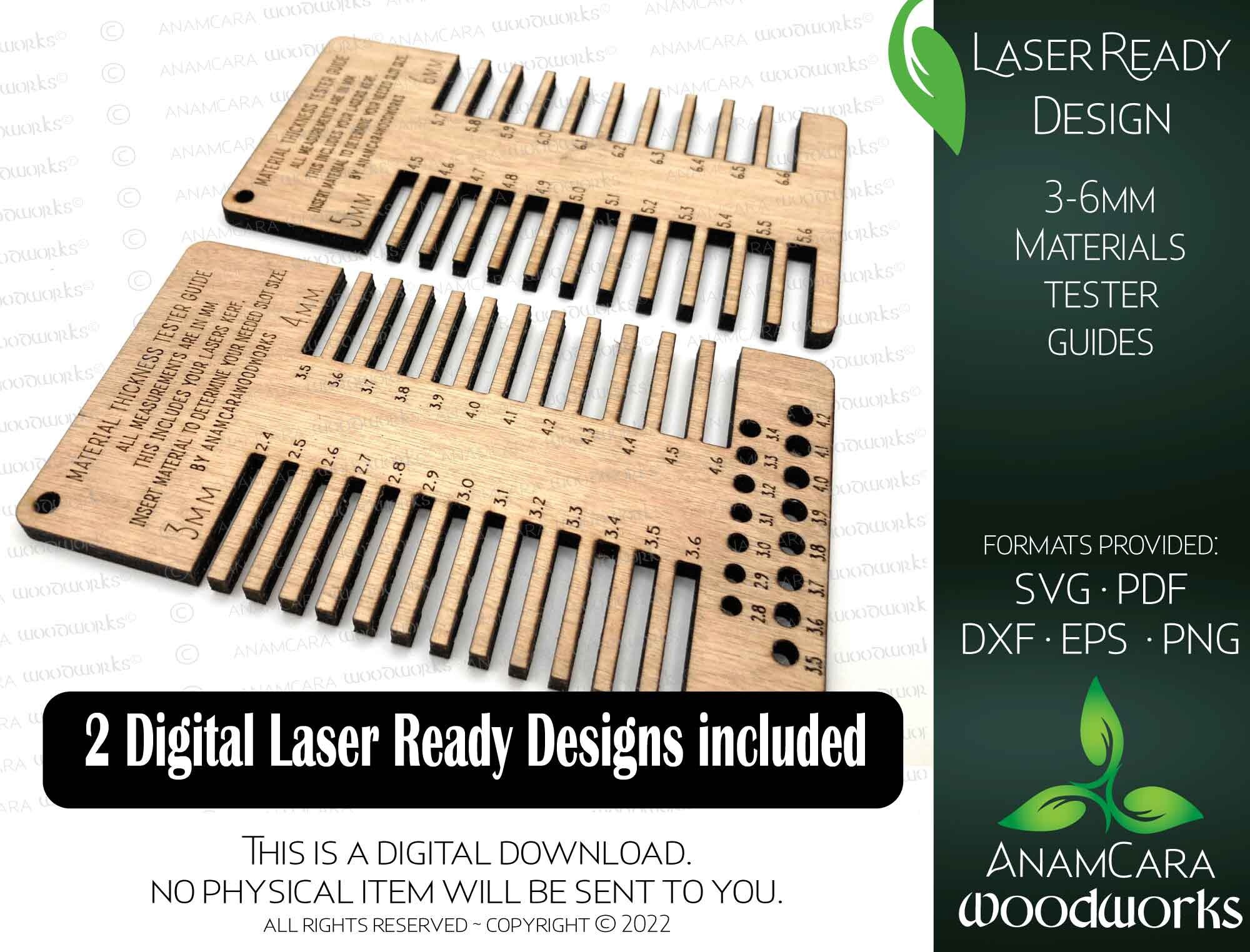Kerf Slot Materials Tester Guides 3mm 4mm 5mm 6mm Laser Ready Digital ...
