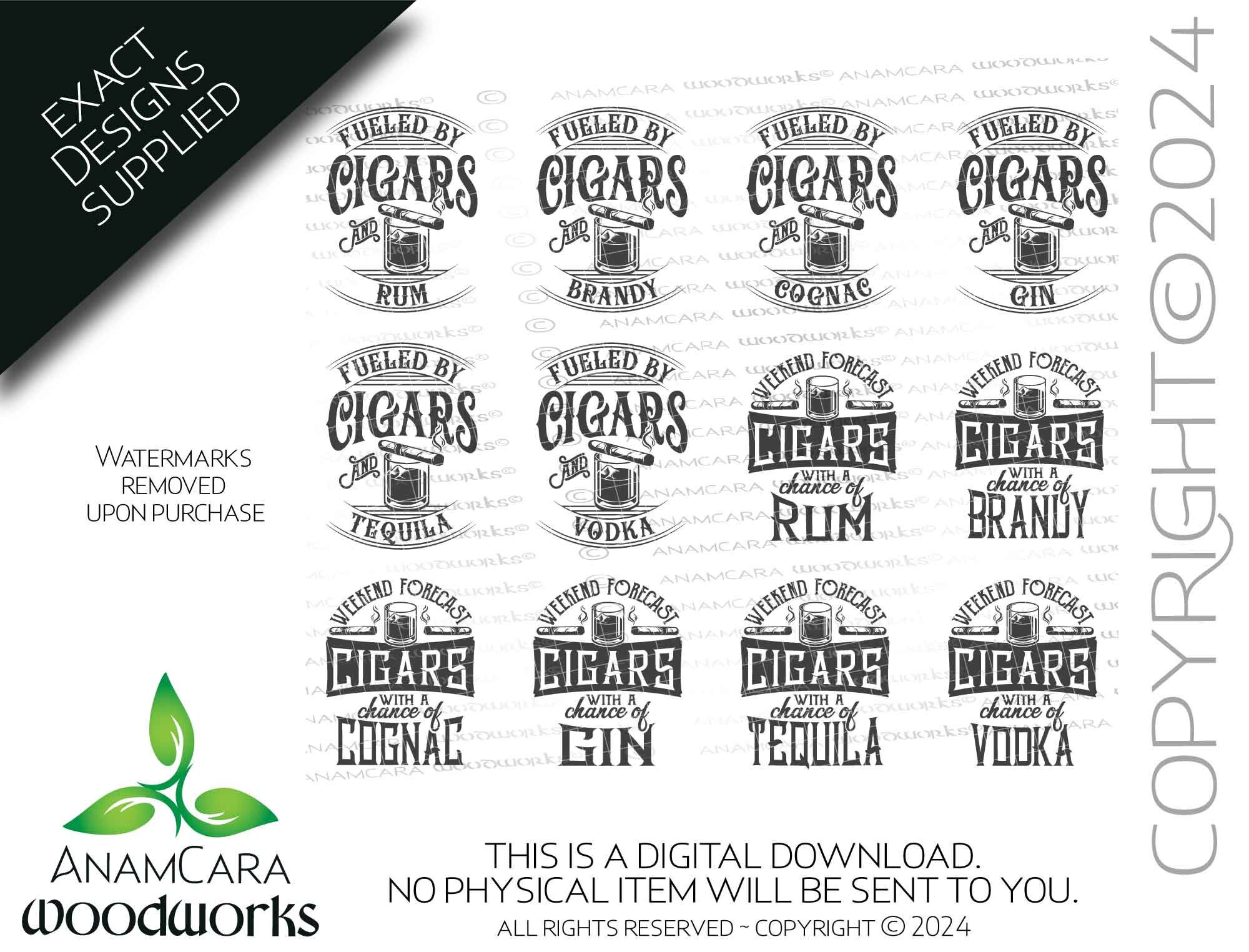 EXPANSION PACK of 12 Designs for Cigar Stand and Trays | Glowforge Cut ...