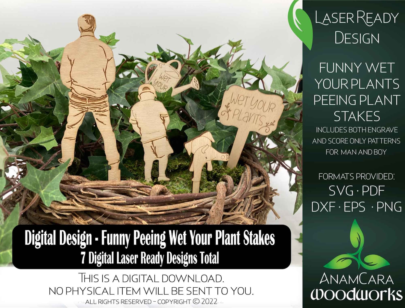 Funny Wet Your Plants Peeing Plant Stakes Bundle \ Laser Ready Design ...