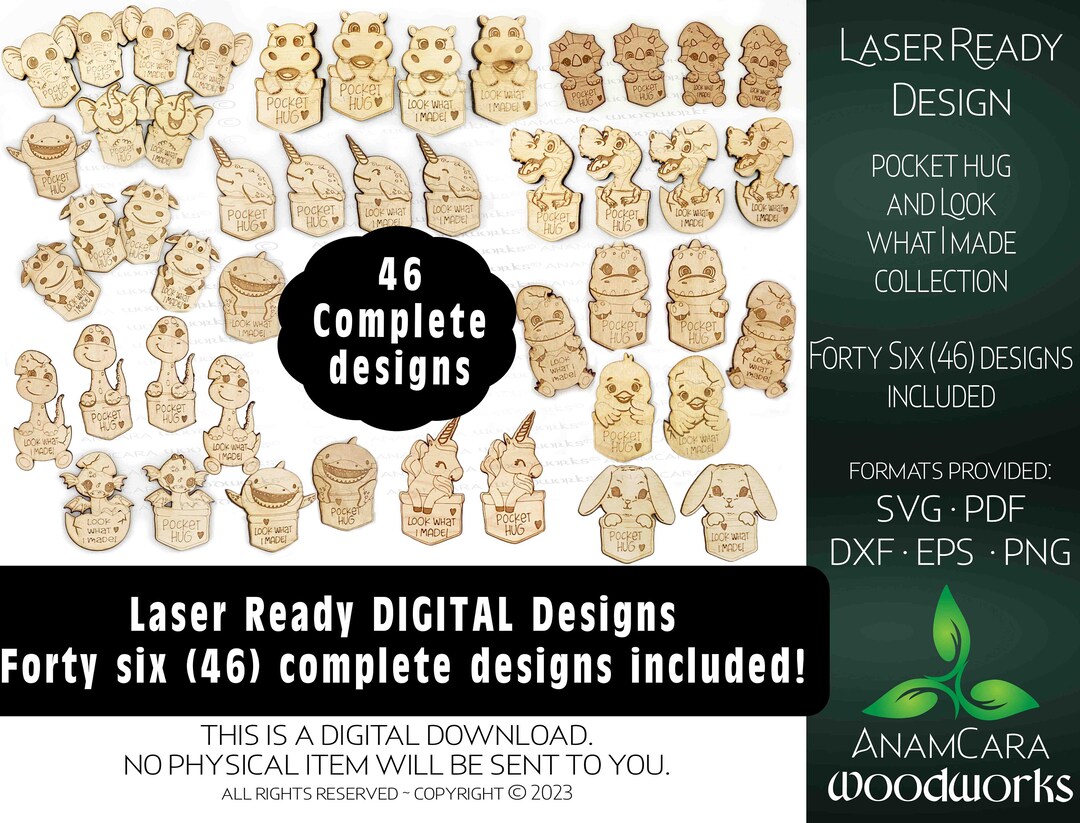 Huge Pocket Hug Collection 2 46 Digital Designs Total Laser Ready ...