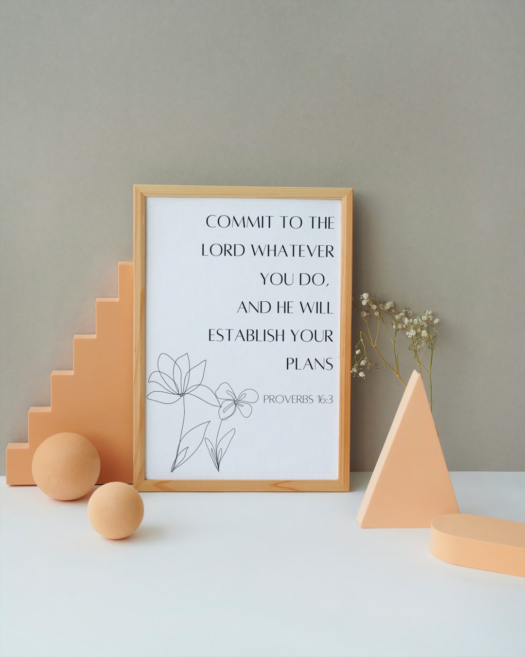 Christian Office Decor, Minimal Christian Decor, Bible Verse Wall Art ...