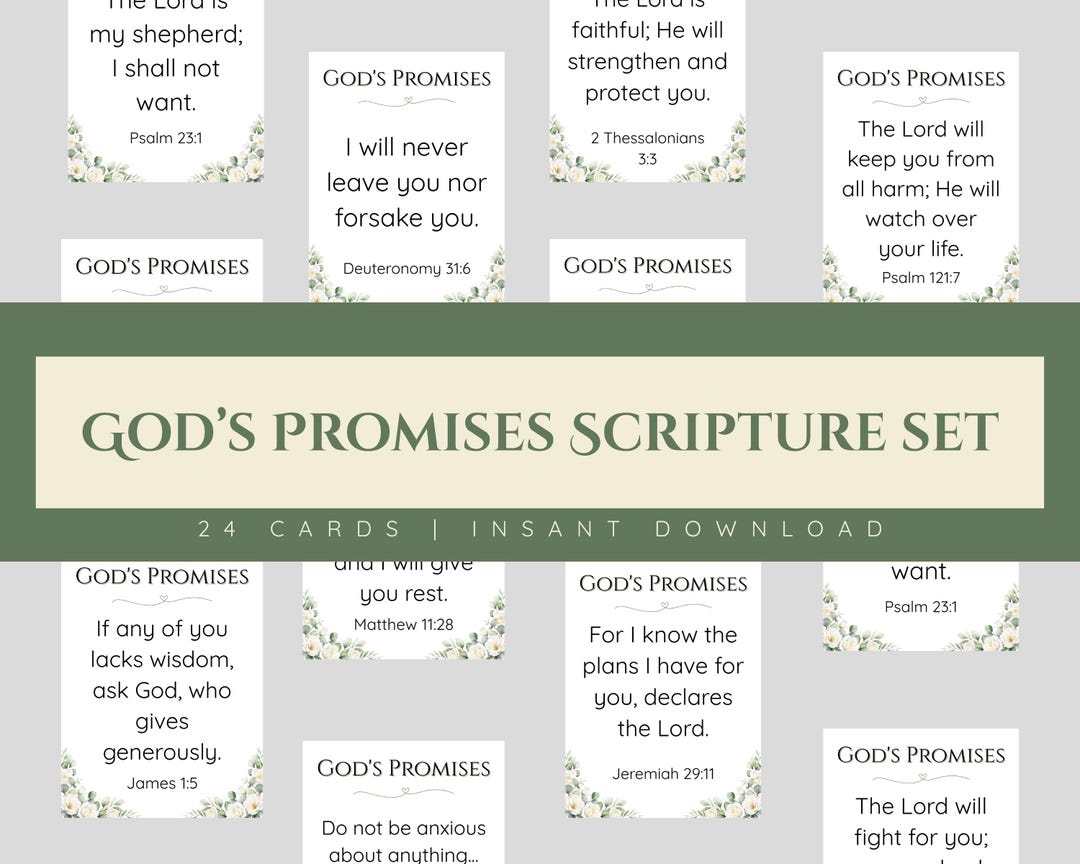 God’s Promises Verse Cards | Printable Bible Verses | Christian Faith ...