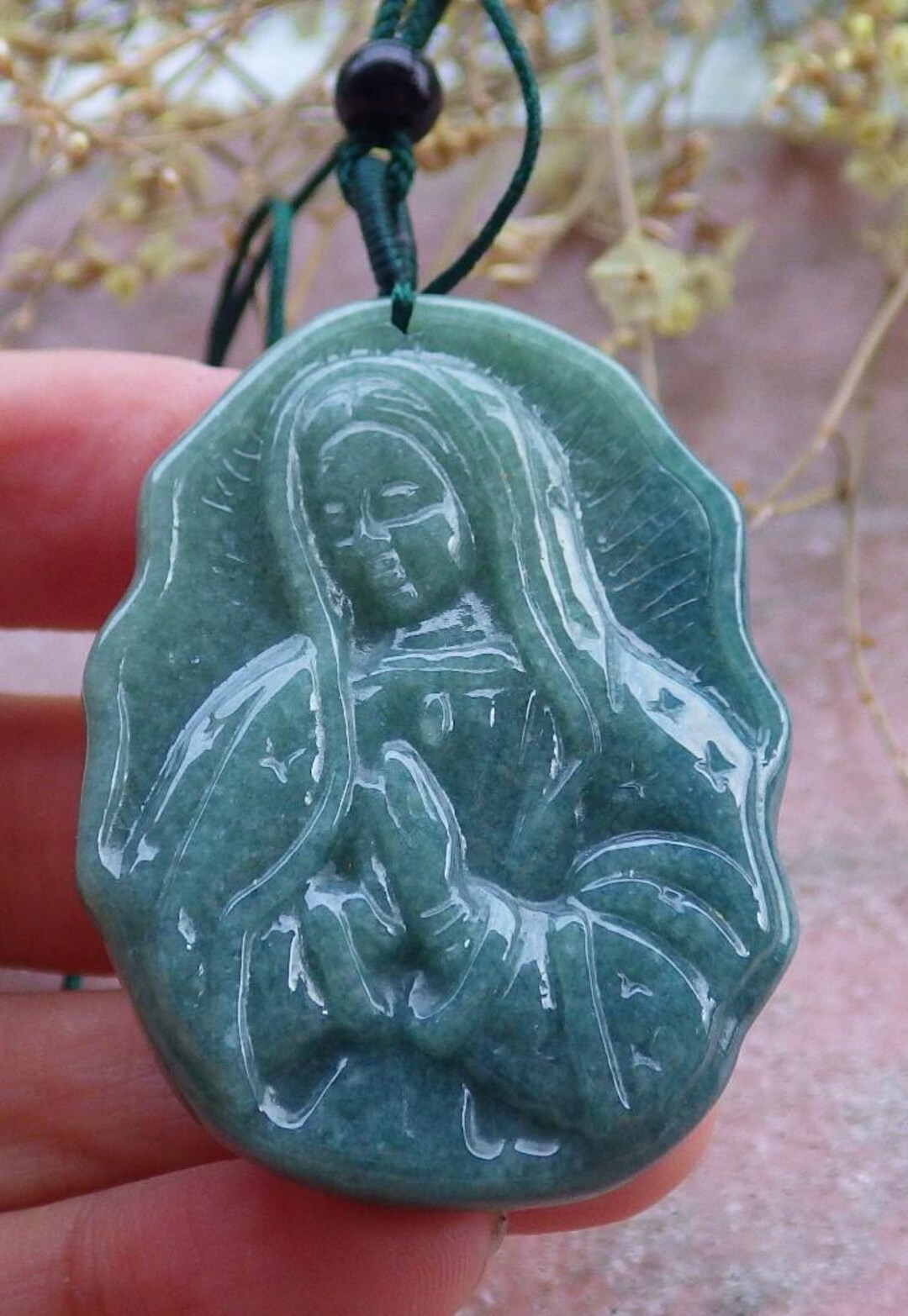 Certified Hand Carved Natural Myanmar Burma A Jade Jadeite Catholic ...