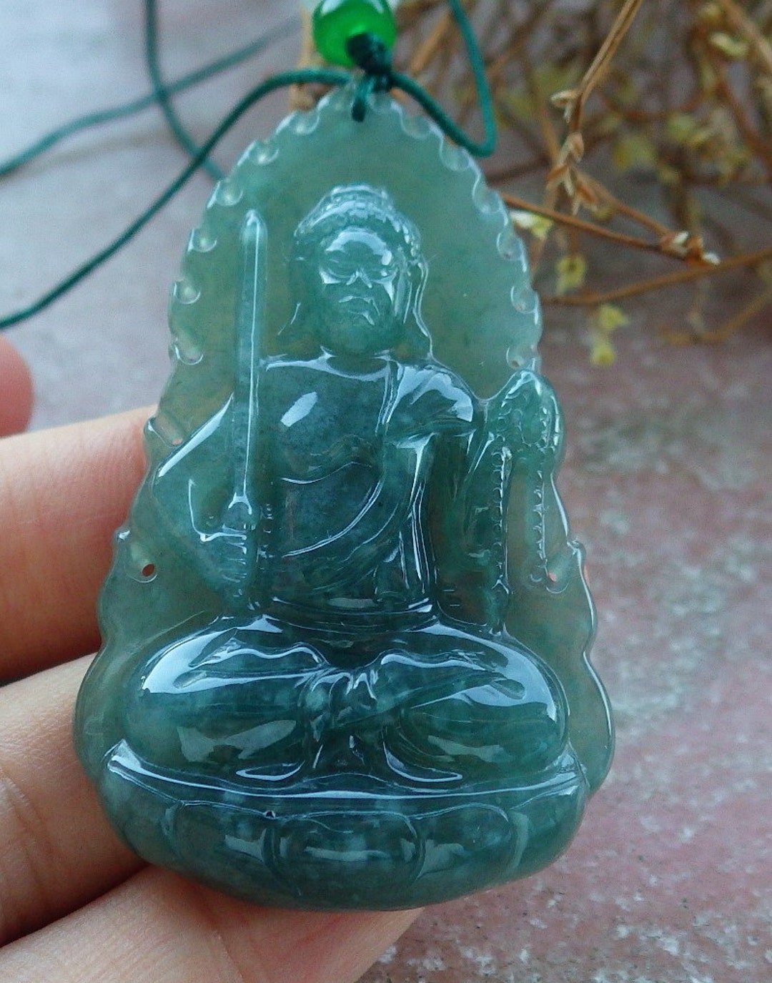 Certified Hand Carved Green Natural Myanmar Burma A Jade Jadeite Buddha ...