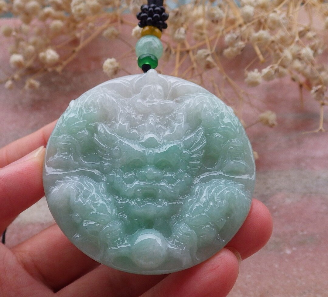 Certified Hand Carved Natural Myanmar Burma A Jade Jadeite 9 Dragon ...