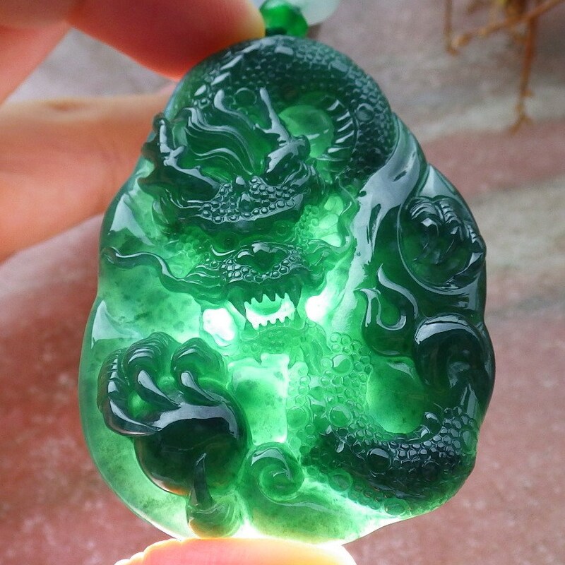 Jade Dragon Pendant - Etsy