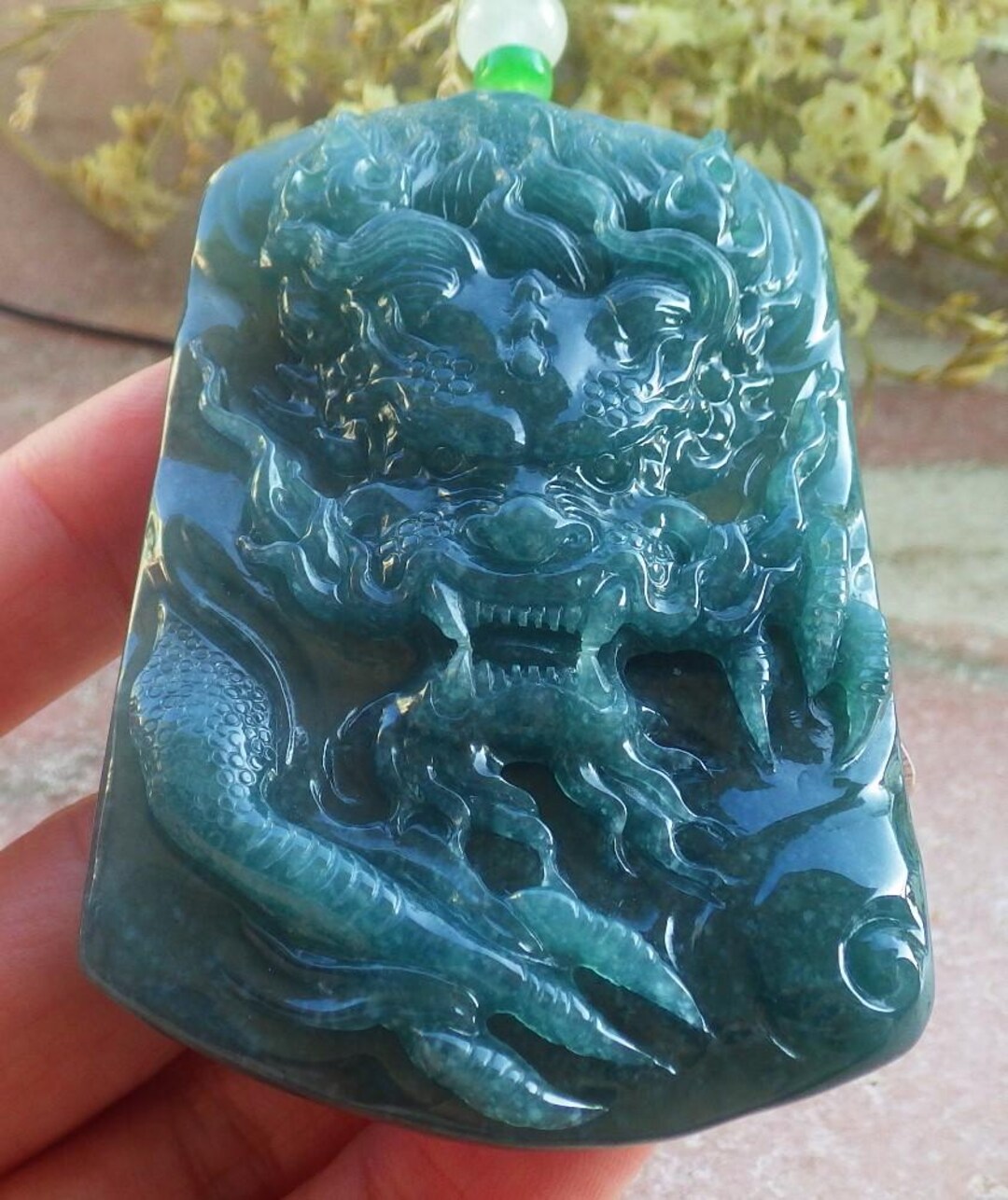Certified Hand Carved Natural Myanmar Burma A Jade Jadeite Dragon Spit ...