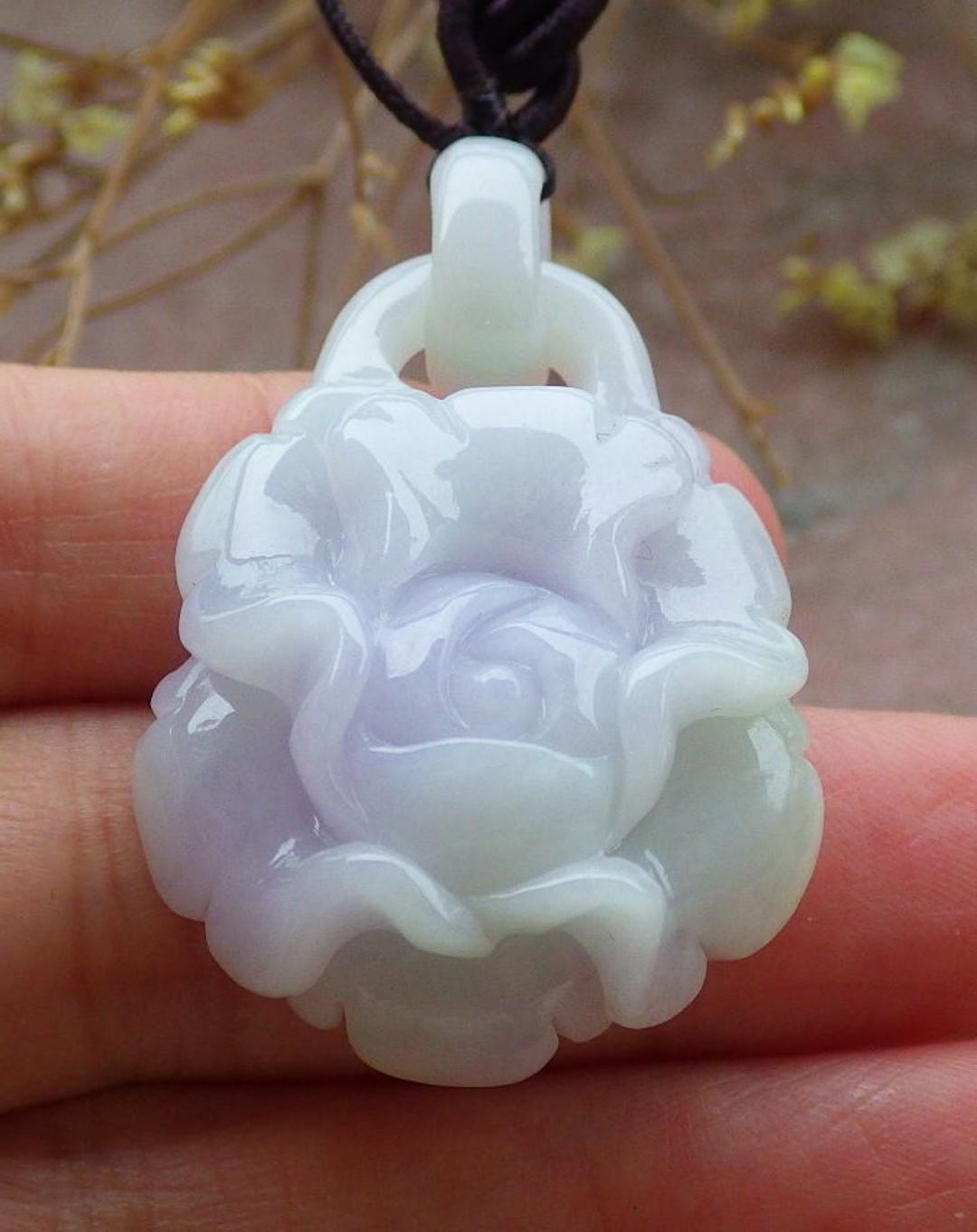 Certified Hand Carved Natural Myanmar Burma A Jade Rose Flower With ...