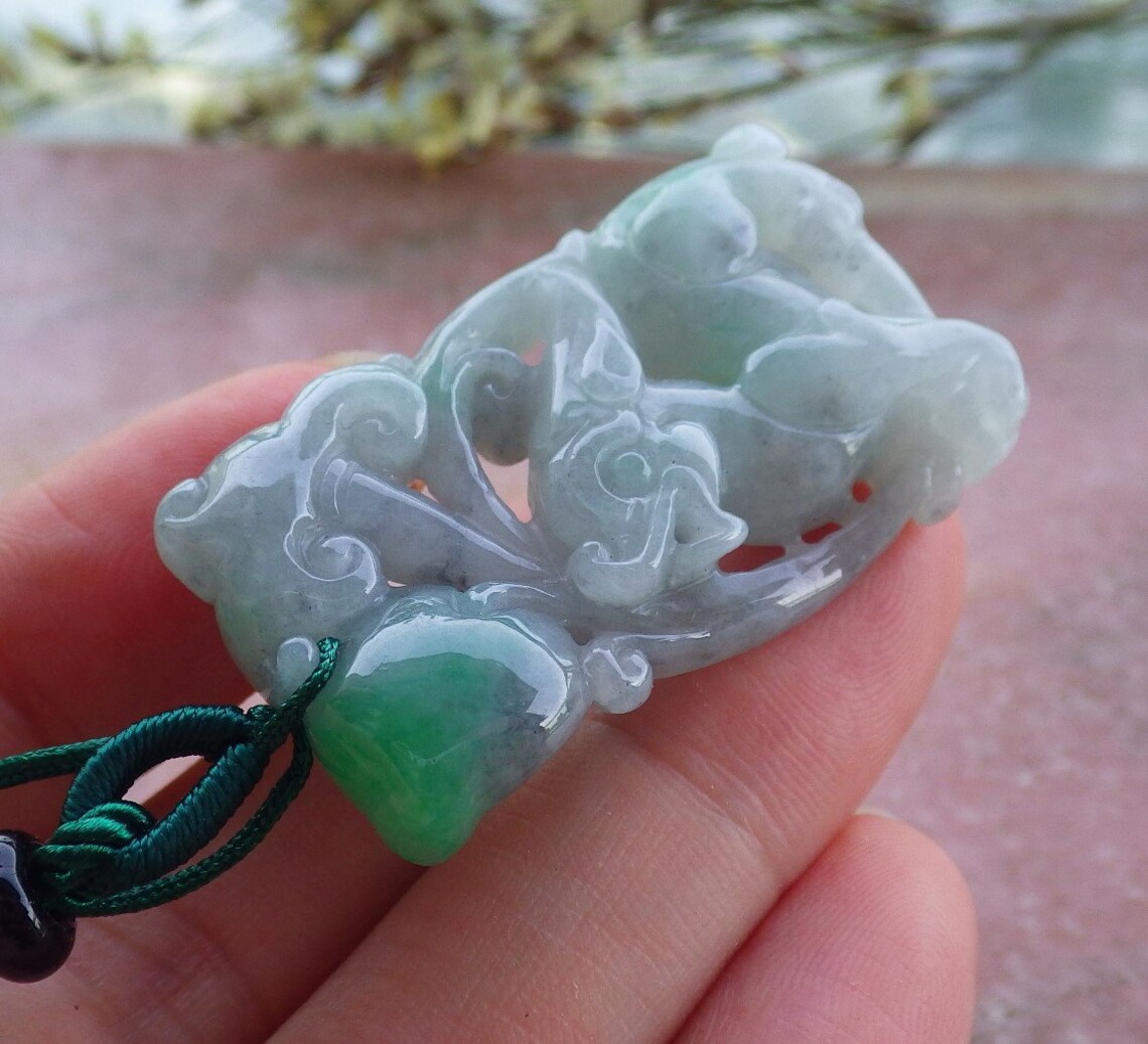 Certified Hand Carved Natural Myanmar Burma A Jade Jadeite Dragon Peach ...