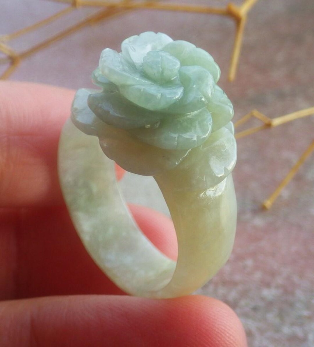 Certified Hand Carved Natural Myanmar Burma A JADE Jadeite Rose Flower ...