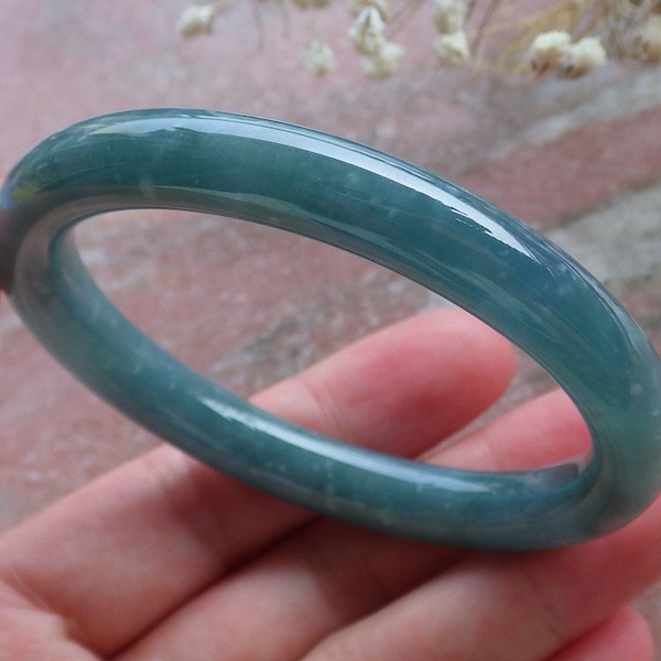 Blue Water Green Jade Bangle - Etsy