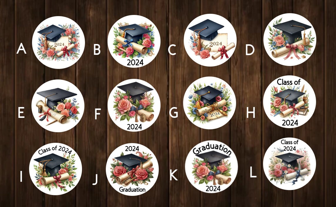 Graduation Cap With Flowers, Graduation Stickers, Grad 2024, Class of ...