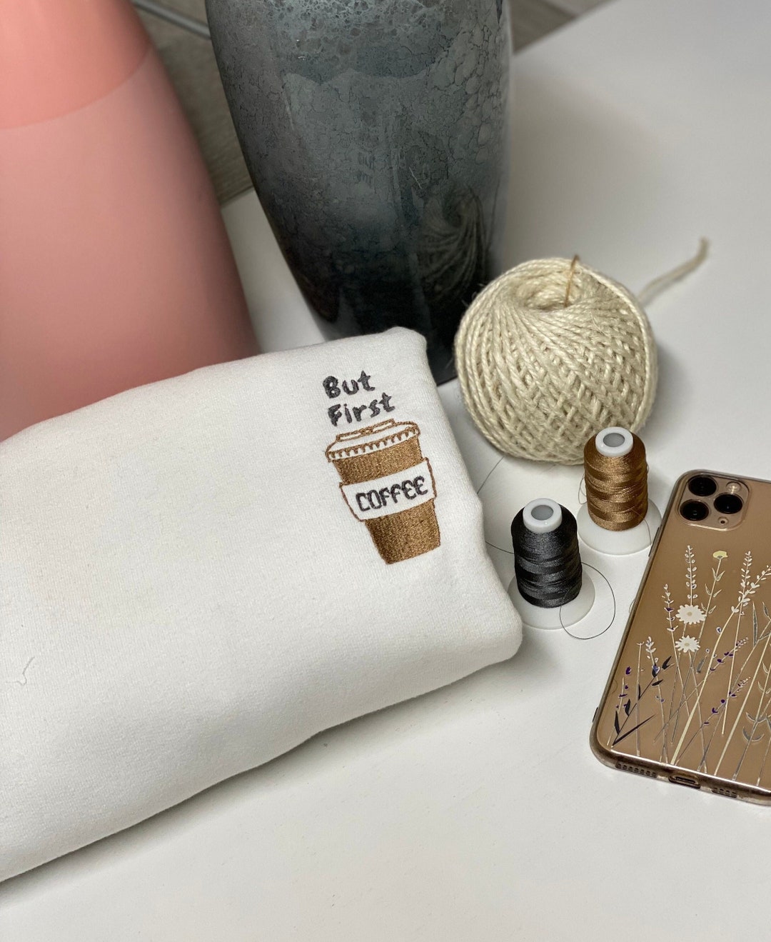 Coffee Lovers Embroidered Sweatshirt, Coffee Addicts Shirt, Caffeine ...