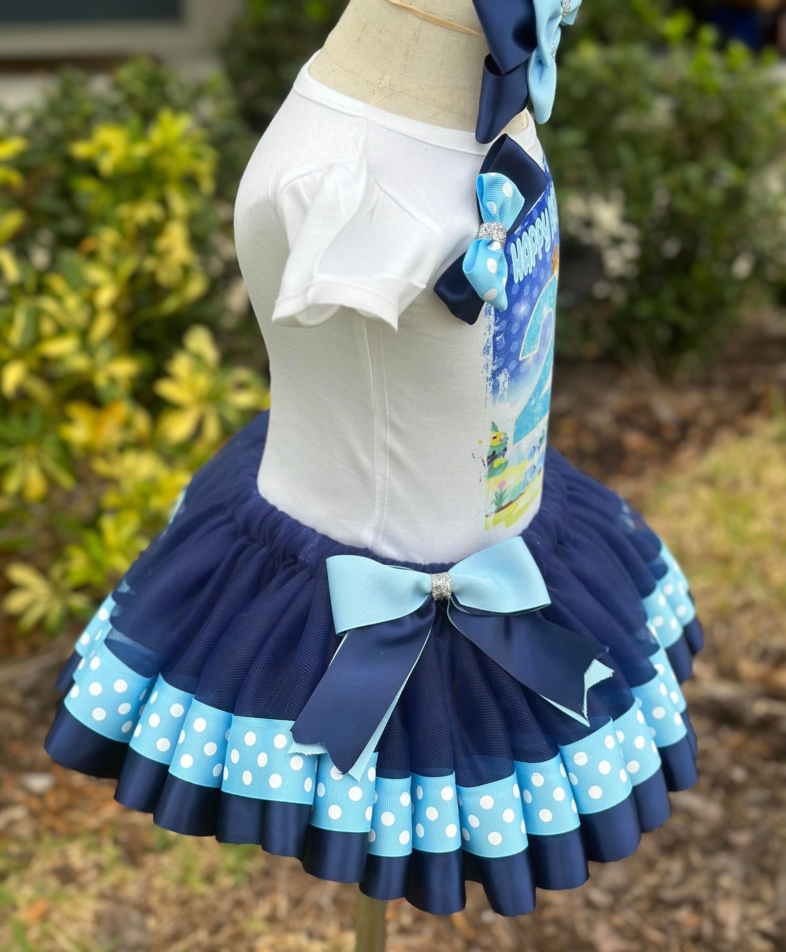 Bluey Girl Blue Tutu Set Blue Tutu Set Girl Birthday Girls - Etsy