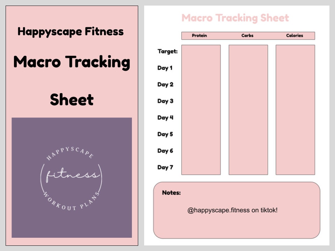 Macro Tracking Sheet - Etsy
