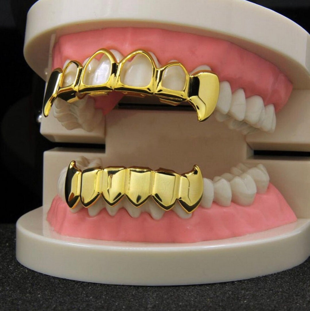 One Size Fits All Hollow Fang Teeth Grillz Silver Rose Gold - Etsy