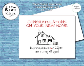 SET of Greeting Cards Happy Closing Day Real Estate Agent Card Home ...