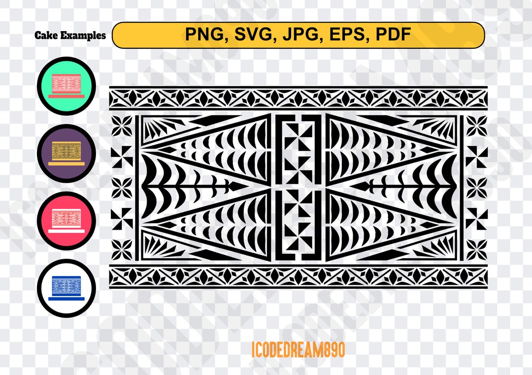 Tongan Tribal Pattern SVG | Polynesian Cake Stencil & Vinyl Cut File ...