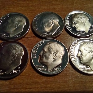 29 Proof Roosevelt Dimes. Different Years in AU-BU. Lot 1 - Etsy