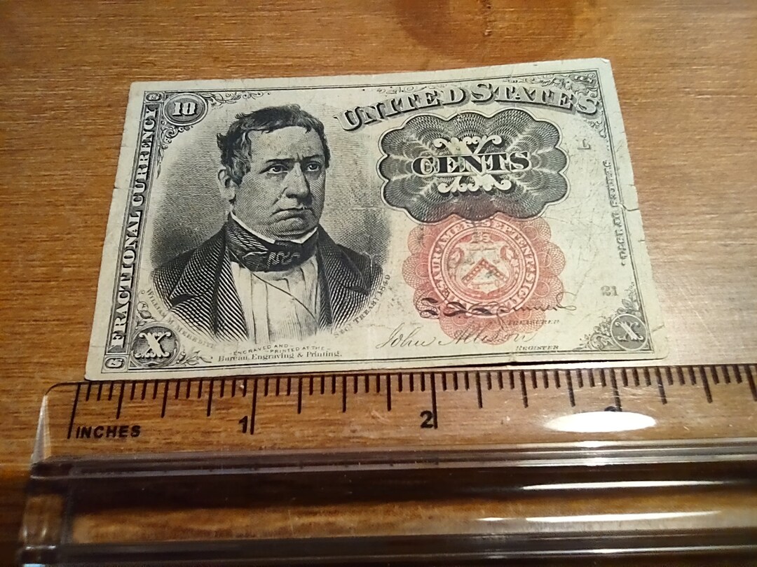 10 Cent Fractional Note. Series of 1874. - Etsy