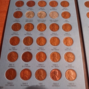 Lincoln Cent Collection From 1941 Thru 1974. Wheats and Memorials, All ...