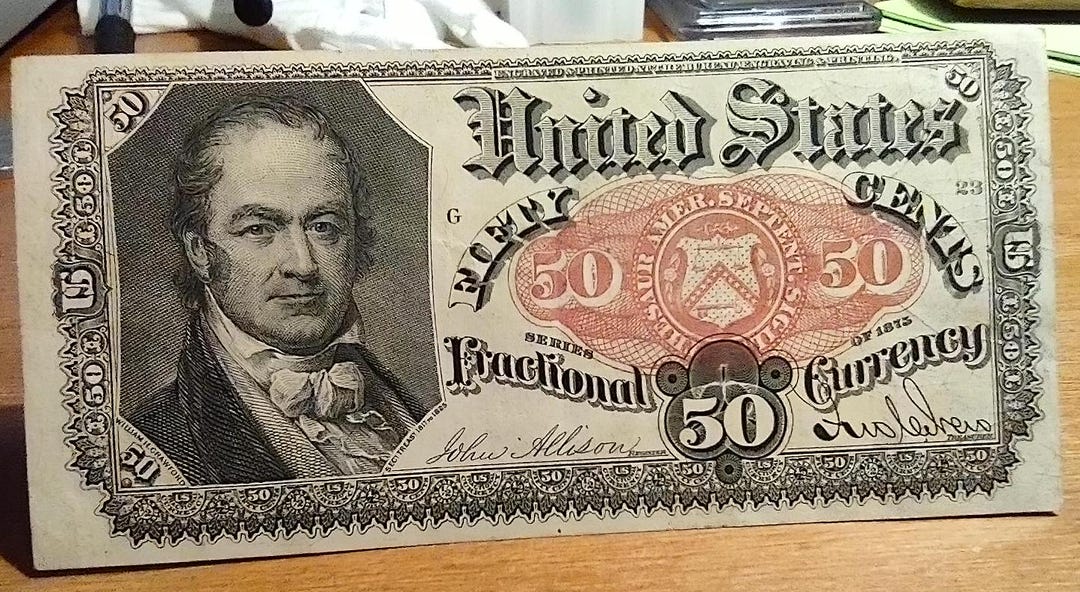 Fifth Issue 50 Cent Fractional Note in AU+++. #1 - Etsy