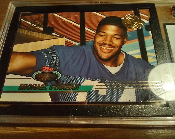 1993 Michael Strahan Rookie Card. Certified GEM MINT 10. Topps Stadium ...