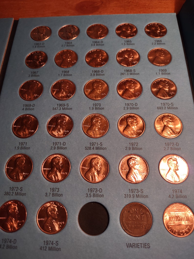 Lincoln Cent Collection From 1941 Thru 1974. Wheats and BU Memorials ...