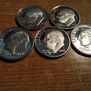 29 Proof Roosevelt Dimes. Different Years in AU-BU. Lot 1 - Etsy