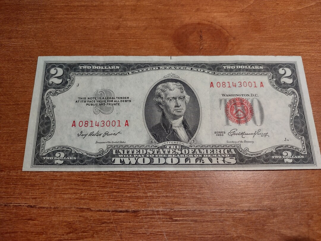 1953 Two Dollar Bill. Crispy Note. - Etsy