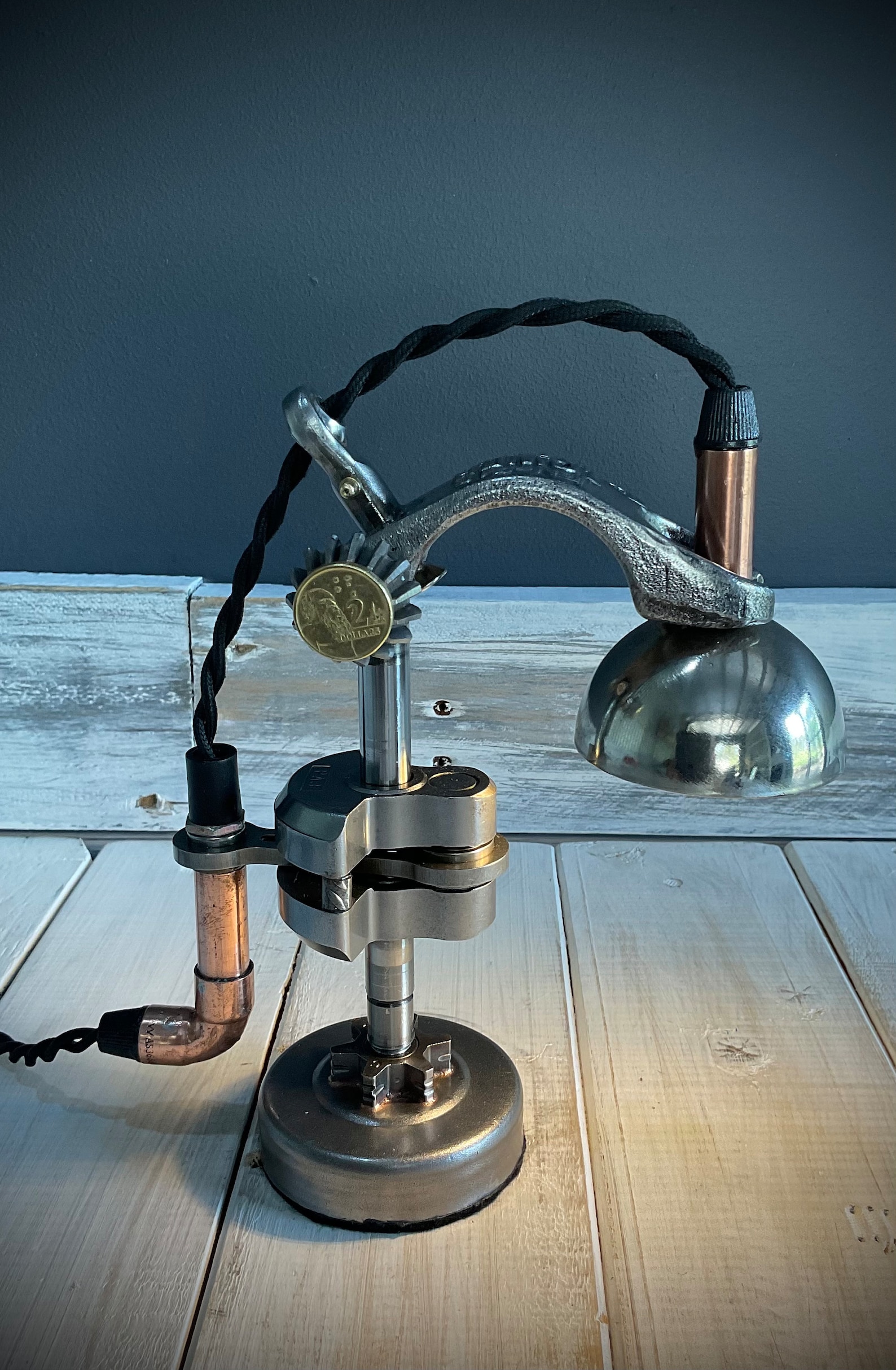 Scrap Metal Art Lamp. Junk Art the TOWER - Etsy