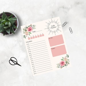 Printable Floral Daily Planner Instant Download - Etsy
