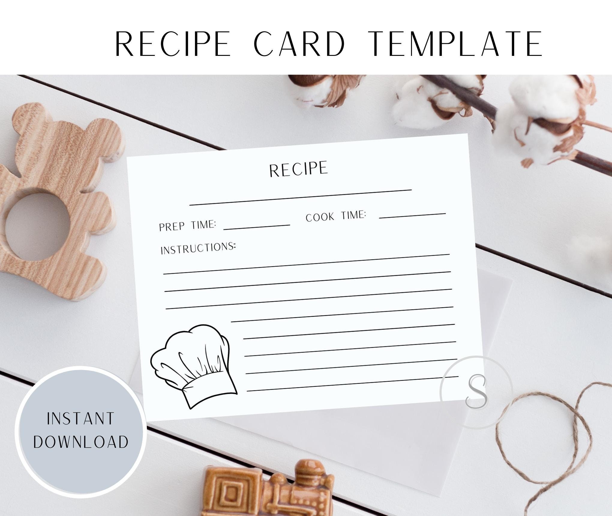 Cute Recipe Card Templates