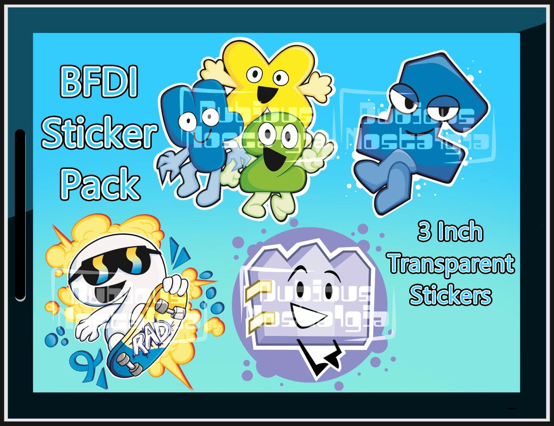 BFDI Sticker Pack - Etsy