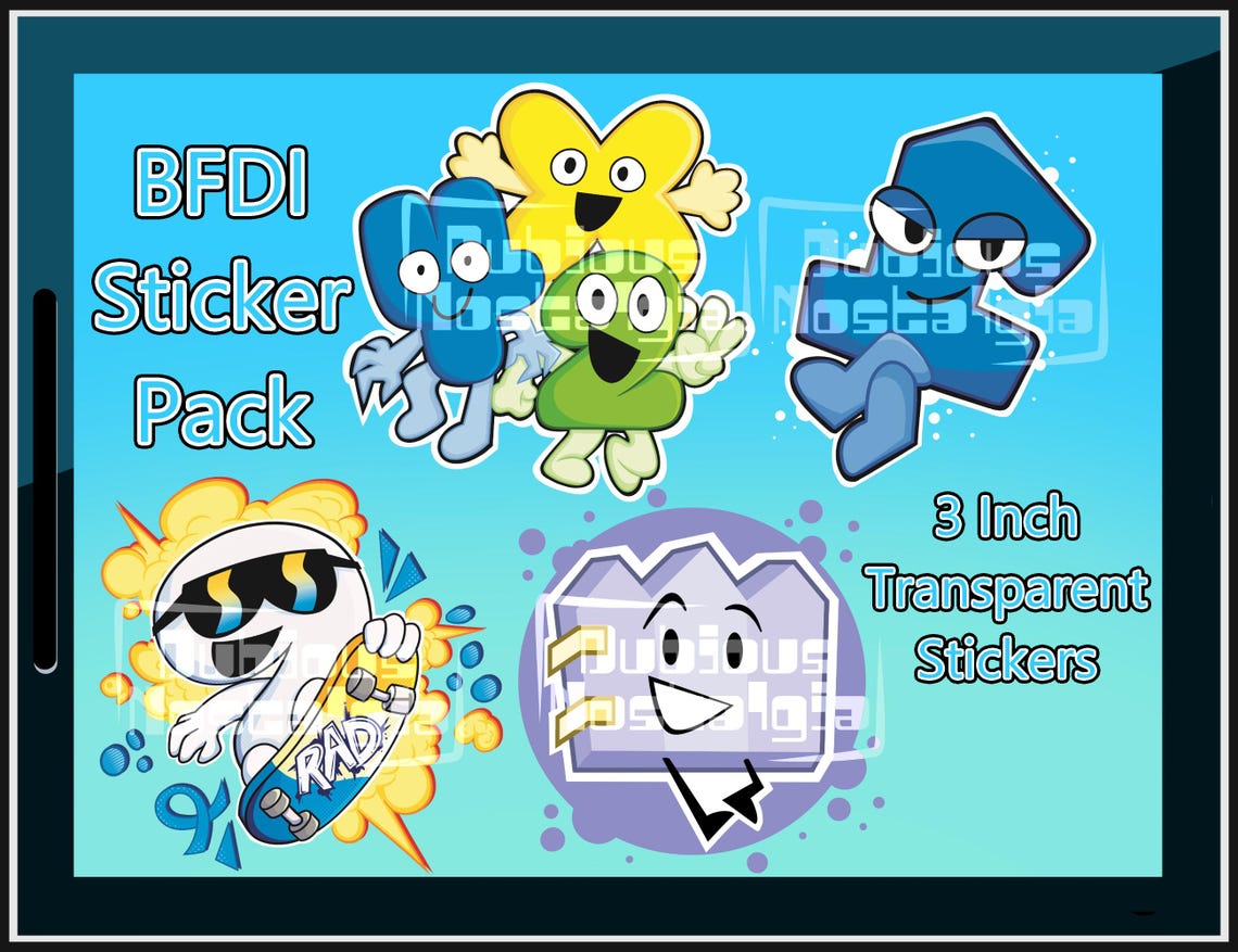 BFDI Sticker Pack - Etsy