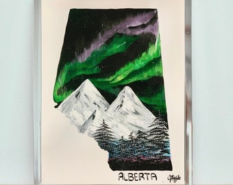 Northern Lights Acrylic Painting | Aurora Borealis Wall Art Decor ...