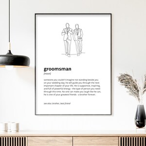 Groomsman Definition, Printable Art, Instant Download, Quote Print ...