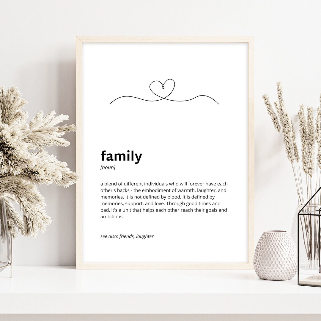 Family Definition Print, Printable Art, Instant Download, Quote Print ...