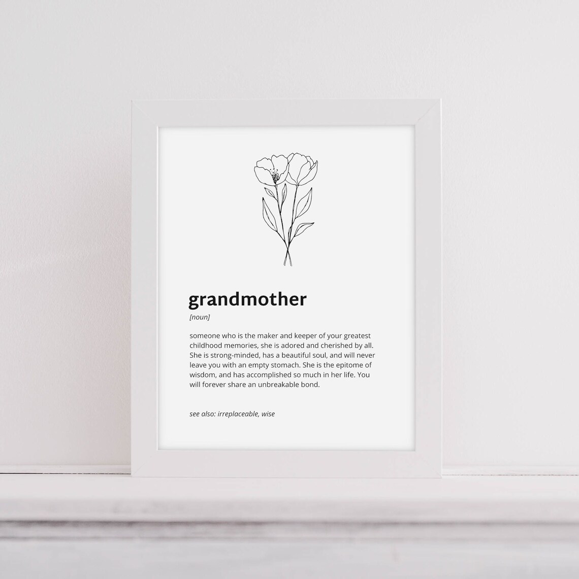 Grandmother Definition Print Printable Art Instant Download - Etsy